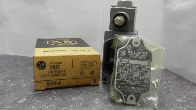 Genuine Allen-Bradley Bulletin 802t 802t-a Ser D Oiltight Limit Switch ...