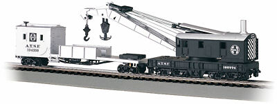 Bachmann HO 250-Ton Crane Derrick w/ Boom Tender Santa Fe ATSF #109774 ...