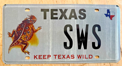 TXS LONE STAR STATE VANITY HORNY TOAD LICENSE PLATE " SWS " SAM STEVE ...