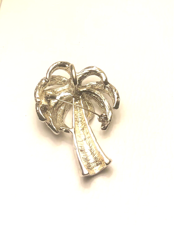 PALM TREE BROOCH OR PENDANT GOLD TONE METAL 2" Height | eBay