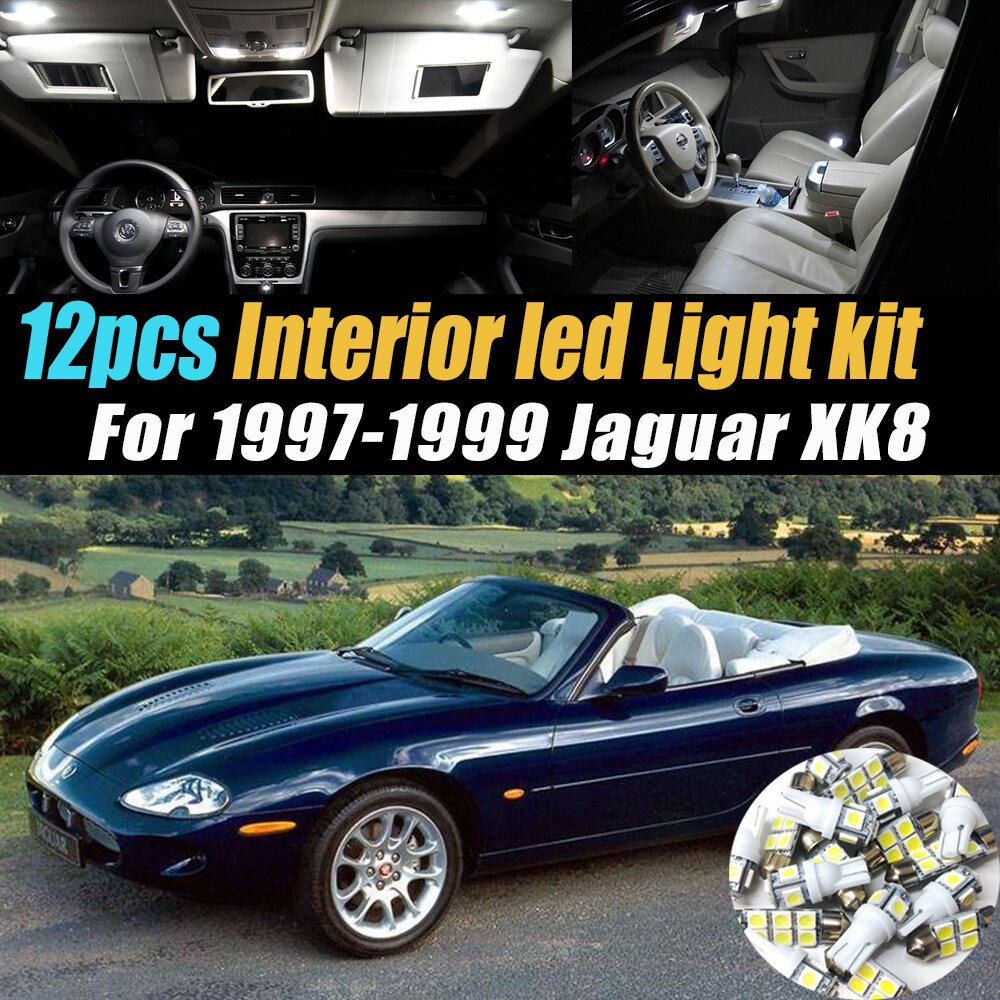 12Pc Super White Car Interior LED Light Bulb Kit for 1997-1999 Jaguar ...