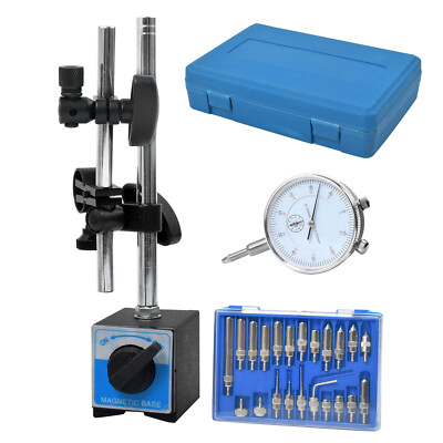 Dial Test Indicator Dti + Magnetic Base Stand Metric Precision Clock ...