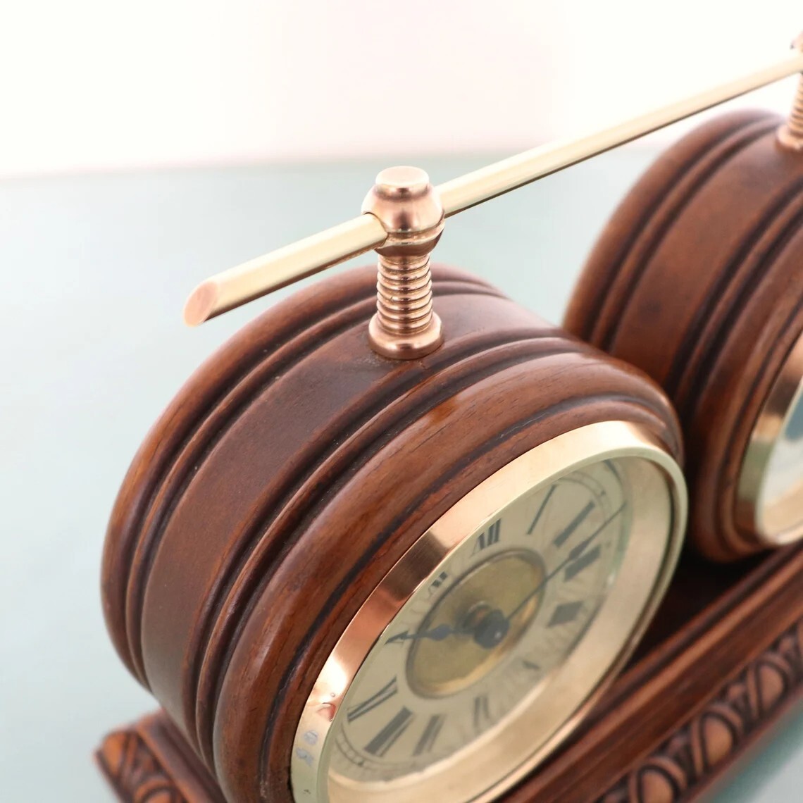 JUNGHANS Mantel Clock Barometer 1906 Antique SUPER RARE! Wood WORKING ...