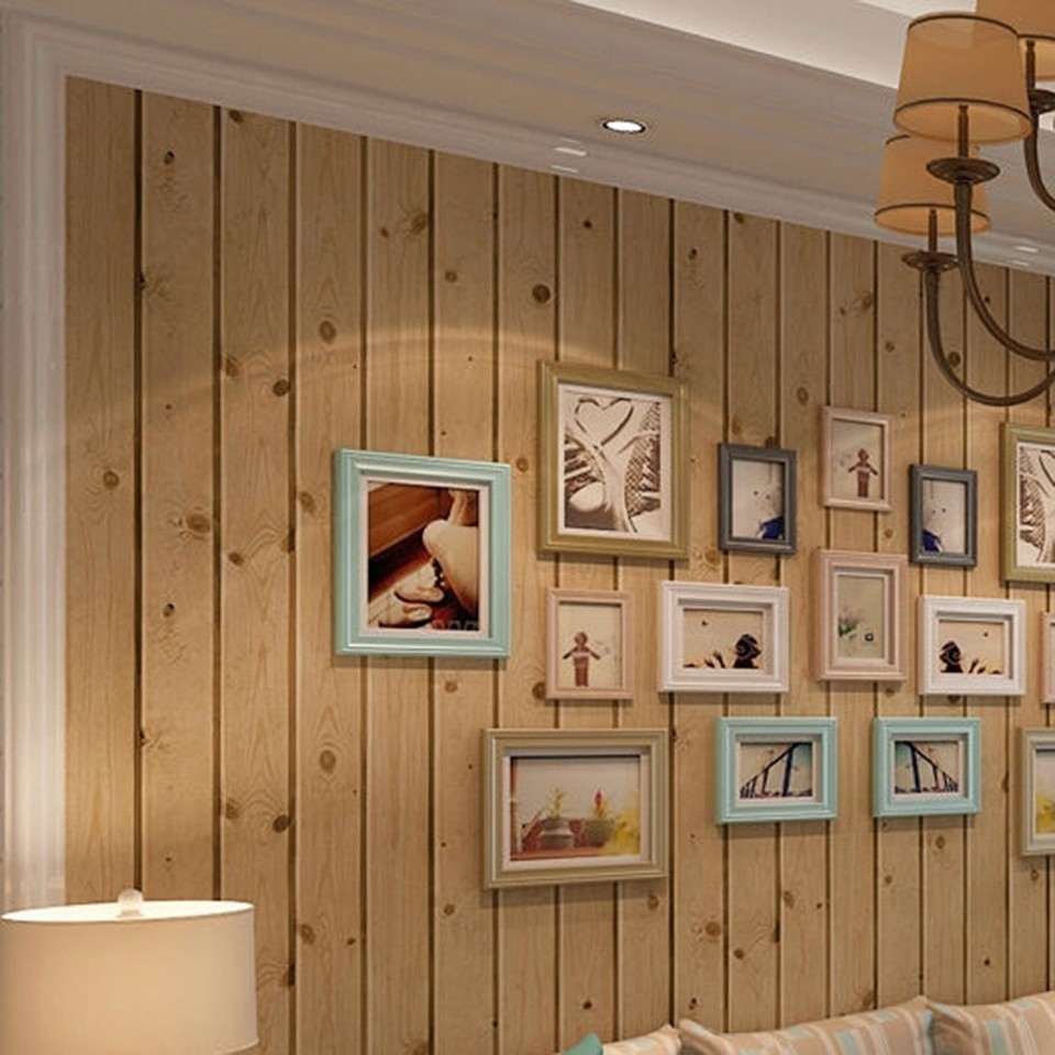 Flexible Dimension PVC Wallpaper in Realistic Wood Grain Size 0 53Mx9 ...