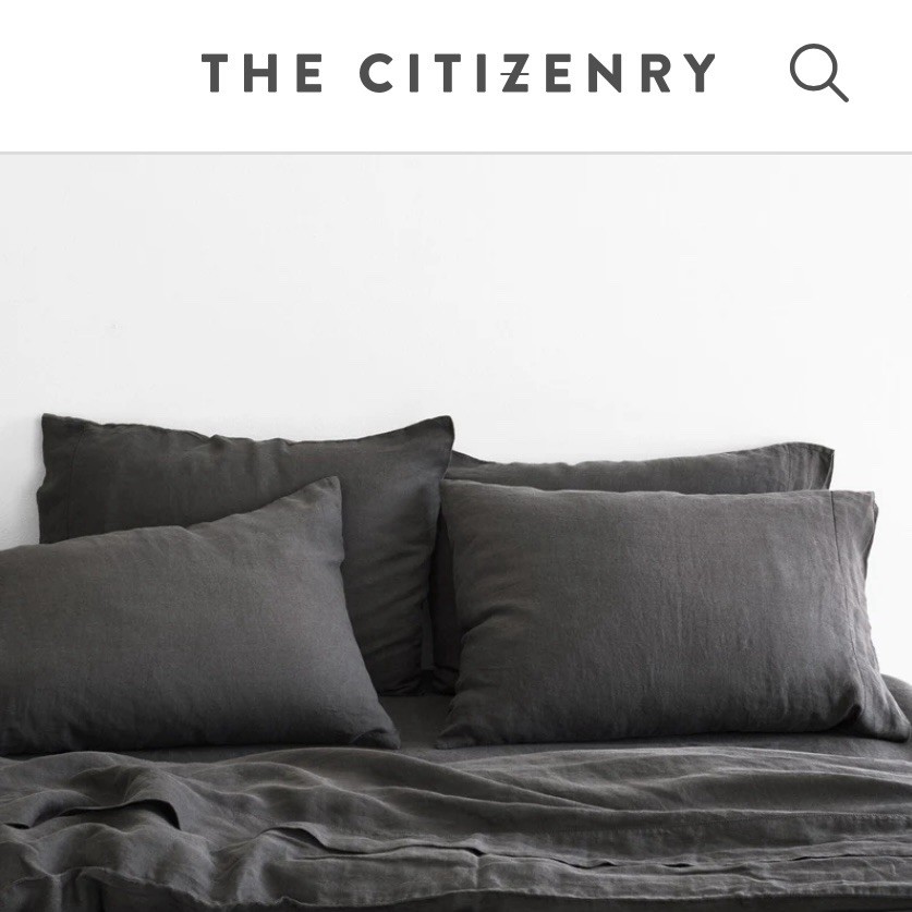 The Citizenry STONEWASHED LINEN DUVET COVER Charcoal KING/CAL KINGDUVET ...