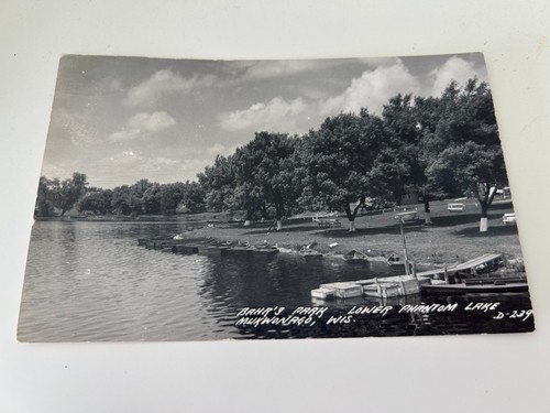 Bahr's Park Lower Phantom Lake Mukwonago Wisconsin RPPC Postcard | eBay