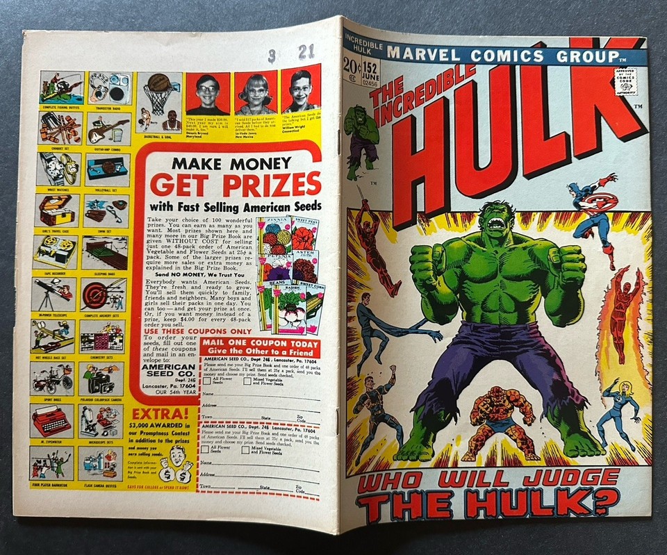 Incredible Hulk #152 1972 (FN+/VF-) Herb Trimpe & John Severin Cover ...
