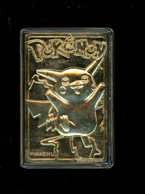 1999 Pikachu Pokemon 24K Gold Plated Trading card Limited Edition ...