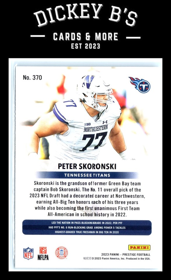 2023 Panini Prestige #370 Peter Skoronski Tennessee Titans RC | eBay