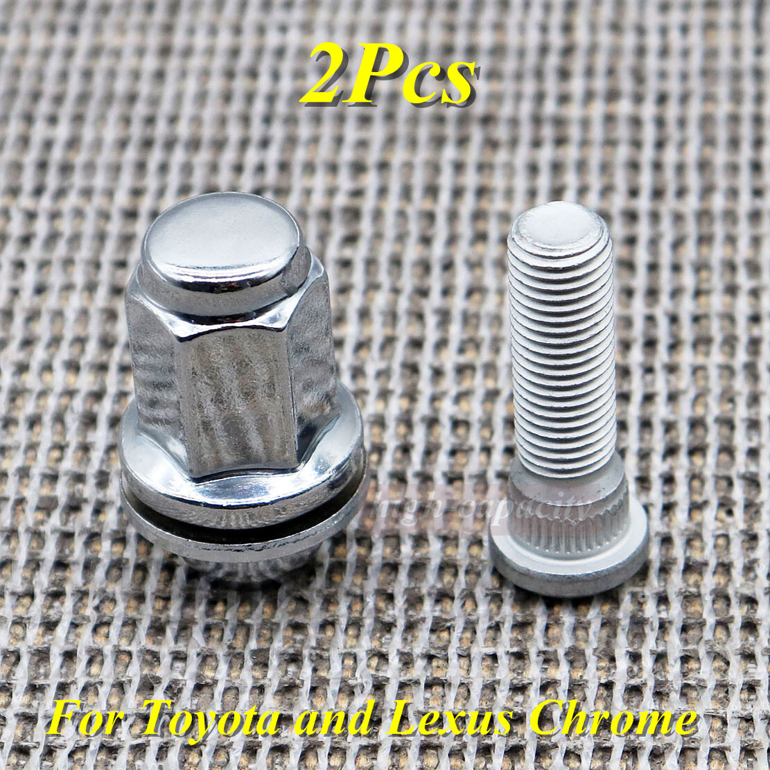 2pcs/set Wheel Lug Stud Hub + Lug Nut For Toyota and Lexus Chrome 90942 ...