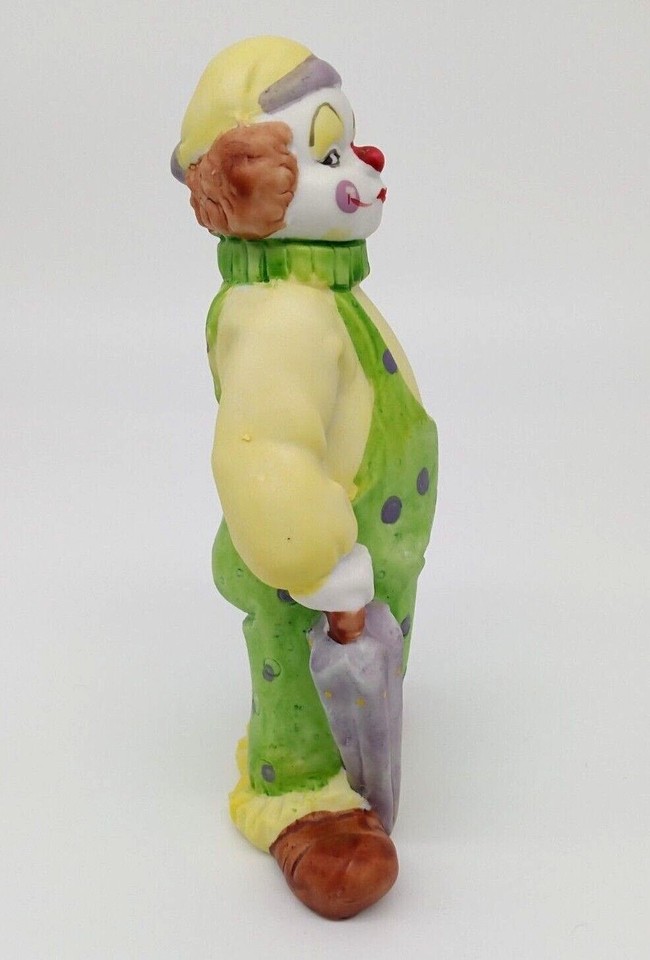 Clown Figurine Sculpture Porcelain Ceramic Holding Parasol MIC Taiwan ...