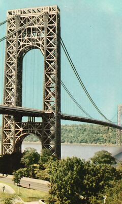Vintage Postcard George Washington Bridge Longest Span Connecting New ...