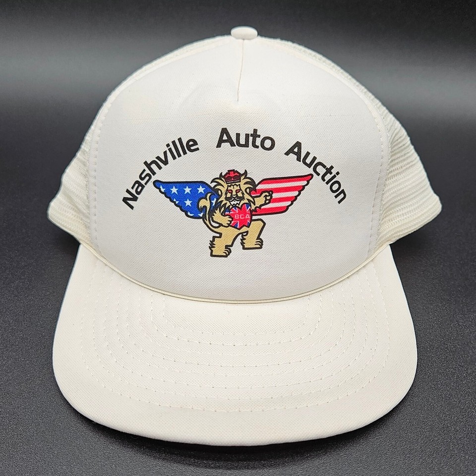 Vintage Nashville Auto Auction Mesh Snapback Rope Trucker Foam Hat Cap ...