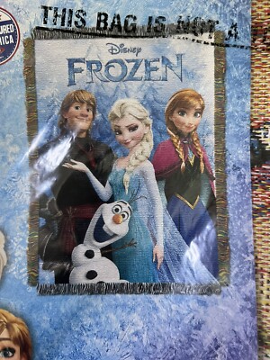 Disney FROZEN TAPESTRY Woven THROW Blanket 48”x60” Afghan Elsa Anna ...