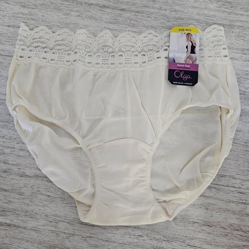 OLGA Ivory Secret Hug Shape Lace Silky Vintage Panty #913 NWT Sz M/6 | eBay
