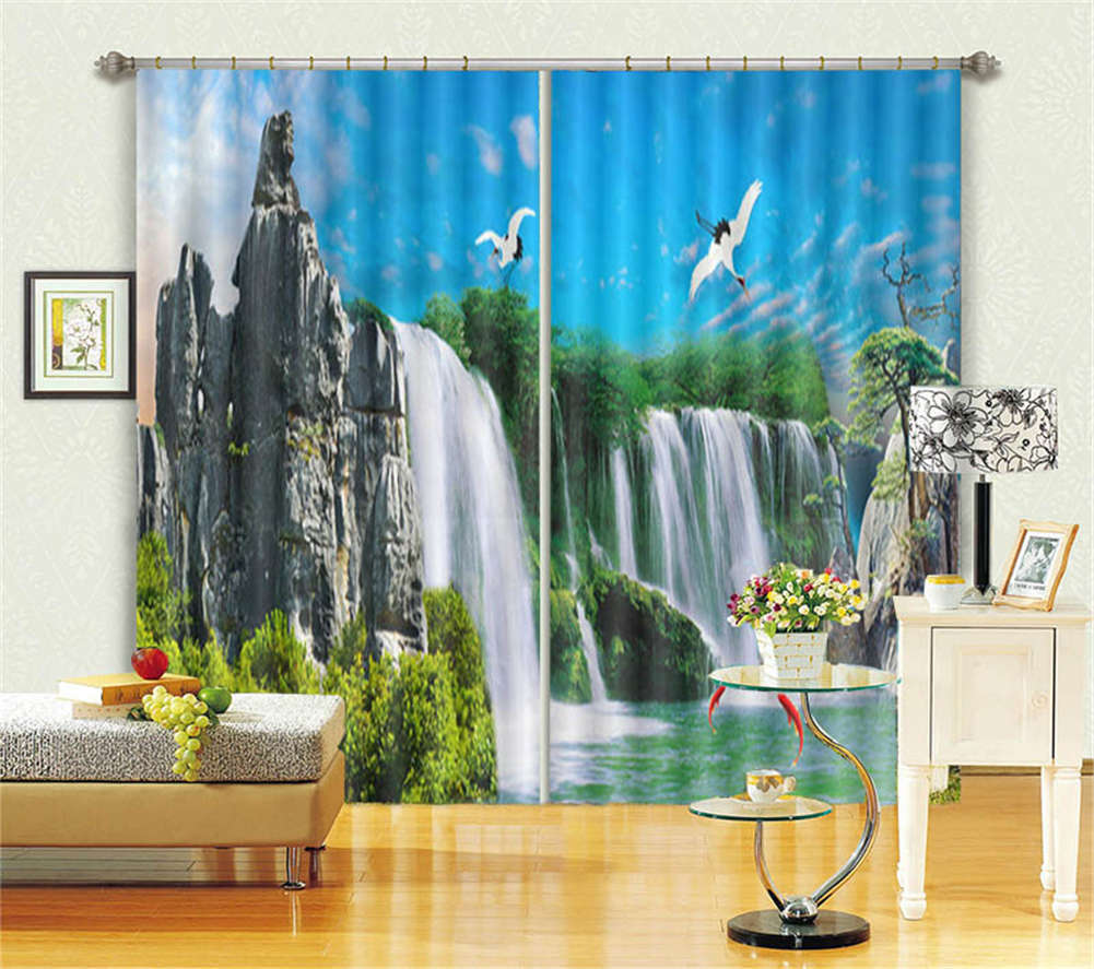 Delightful Nature View 3D Curtain Blockout Photo Printing Curtains ...