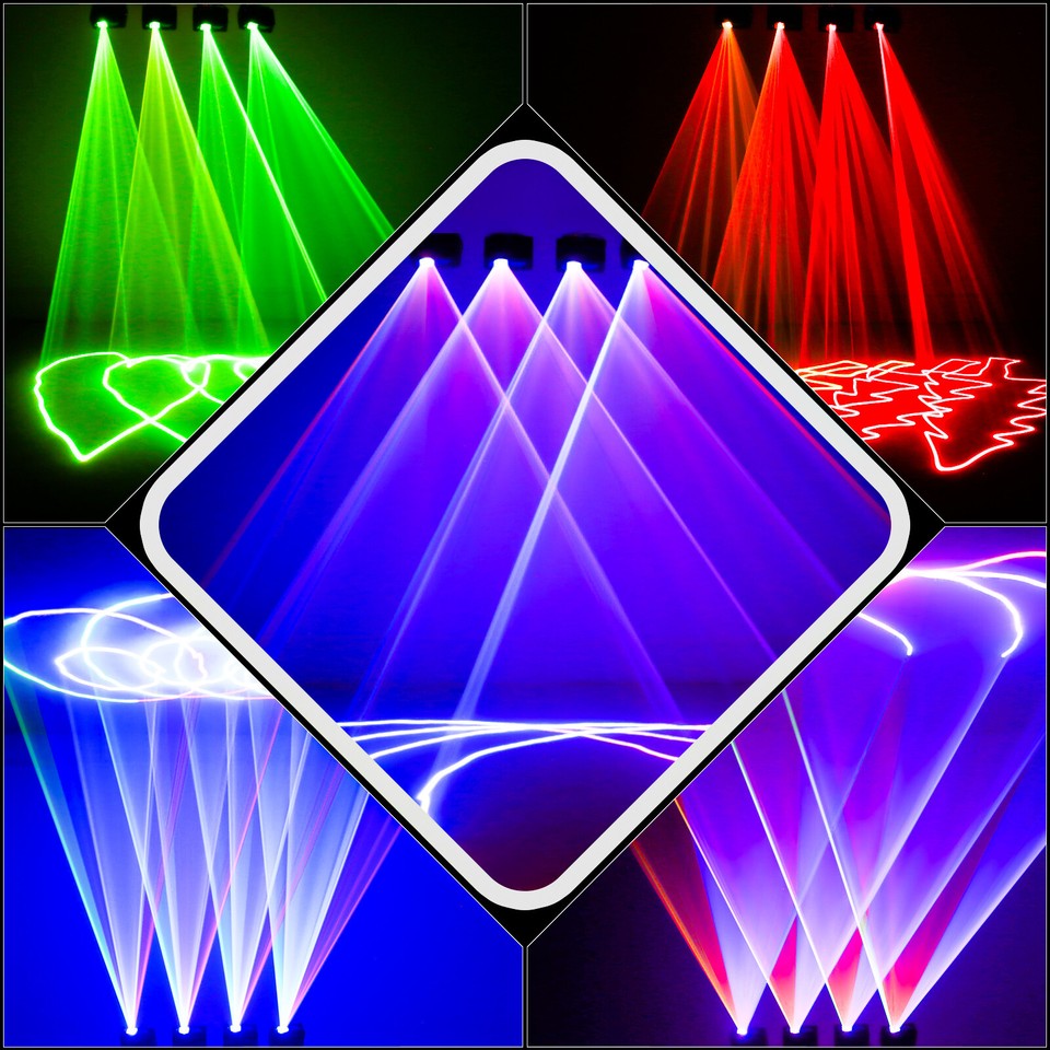 DMX RGB LED 500mW Laser Beam Scanner Projector DJ Disco Party Stage ...