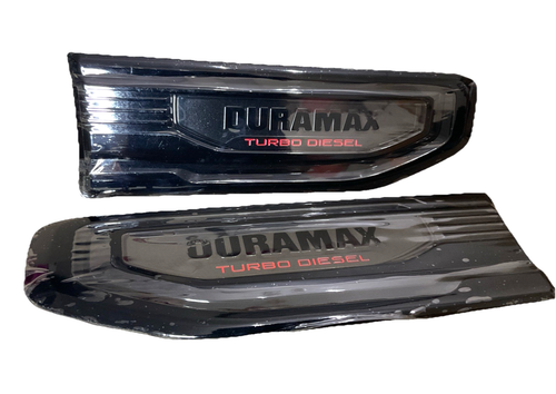Pair Set Turbo Diesel Emblems Side Vent Logo For 2020-2025 Sierra 1500 ...