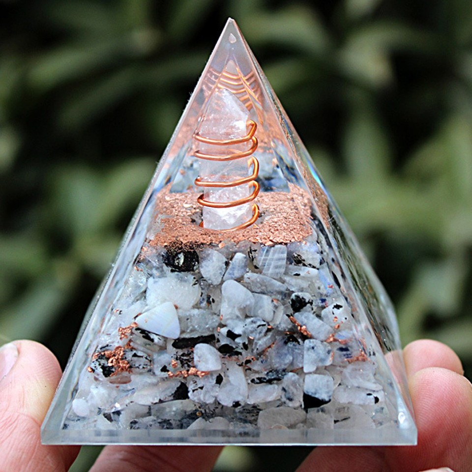 Orgone Pyramid for Positive Energy Success, Rainbow Moonstone for ...