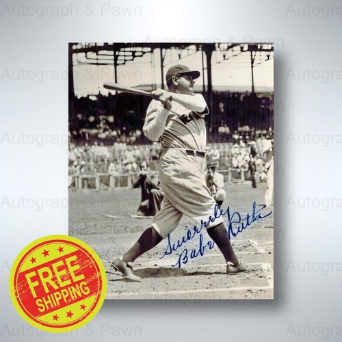 Babe Ruth 8x10 SIGNED AUTOGRAPH RARE PHOTO SIGNATURE REPRINT FREE SHIP ...