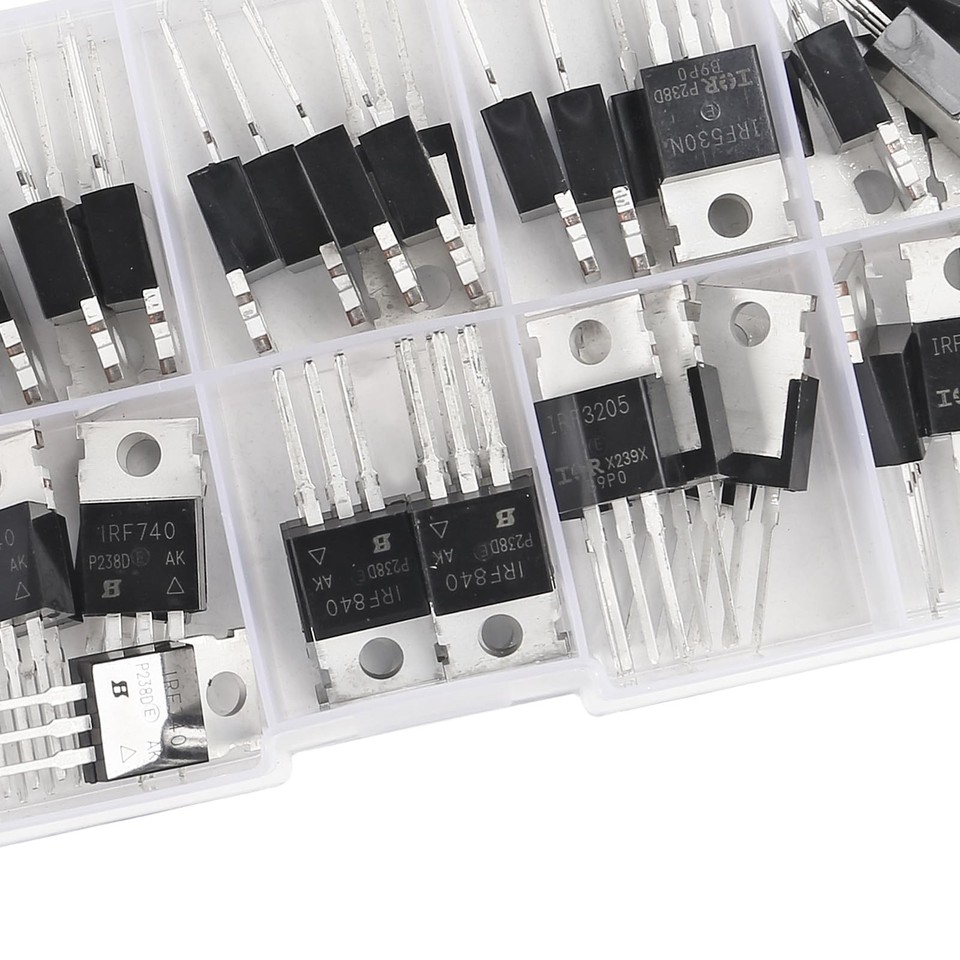50 PCS IRF Series MOSFET Transistor Assortment Kit 10 Values in Storage ...