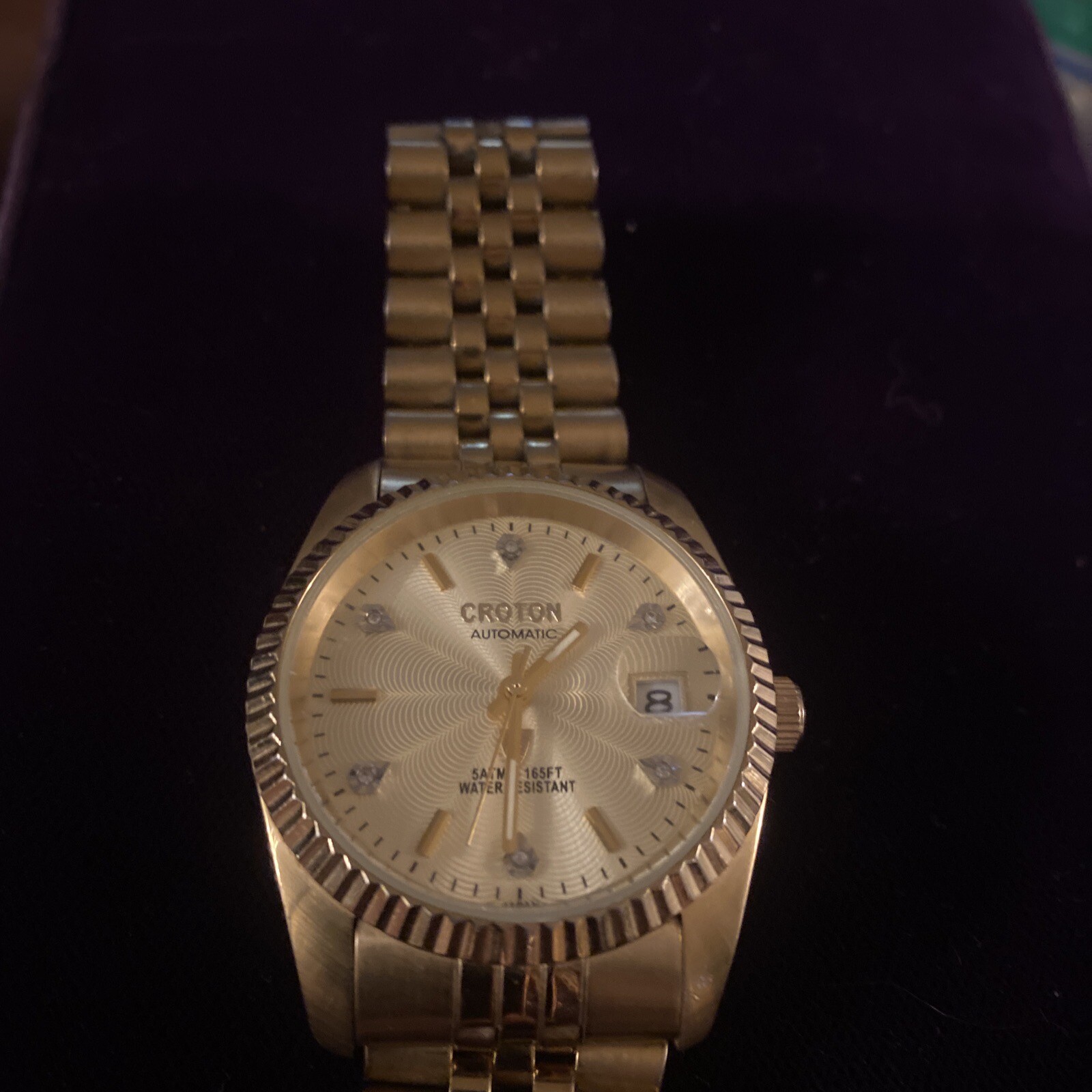 Vintage Croton Automatic Diamond Dial Stainless Steel… - Gem