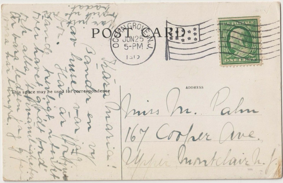 The Inskip Hotel Beach Ave & Ocean Pathway Ocean Grove NJ 1912 | eBay