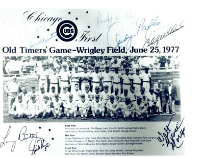 1977 CHICAGO CUBS OLD TIMERS GAME 8X10 TEAM PHOTO BASEBALL WRIGLEY FAC ...