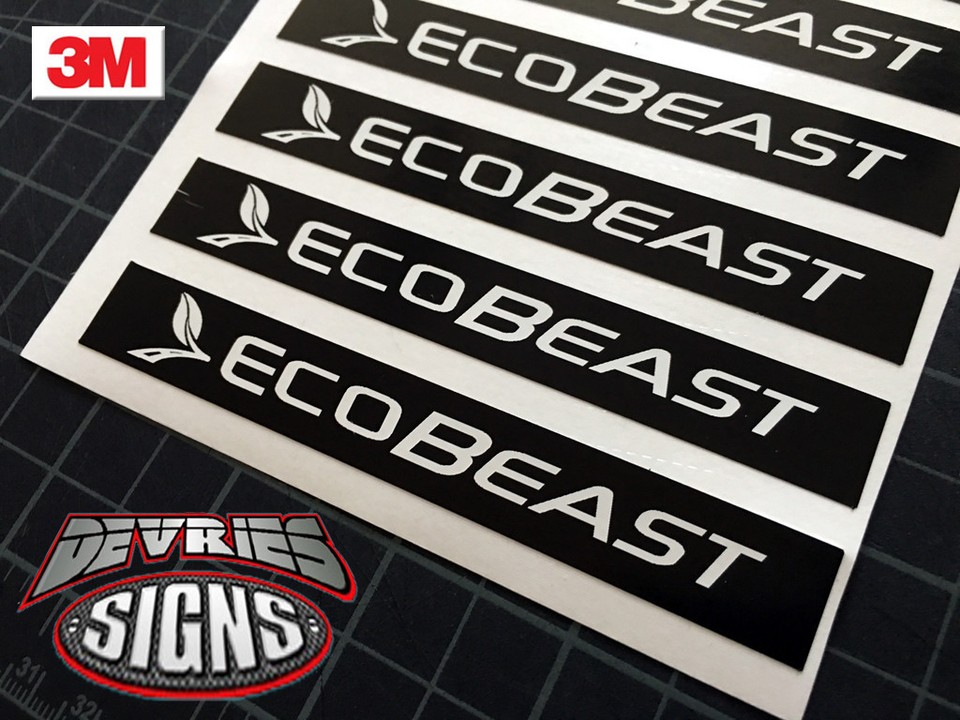 (2) NON-DOMED ECOBOOST emblem overlays ecobeast •!!FITS 2010+ TAURUS ...