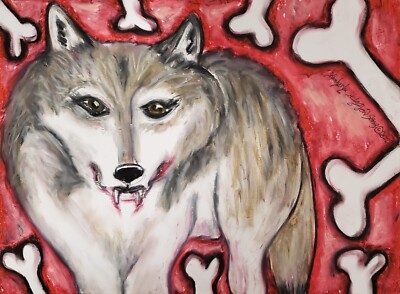 SHE WOLF 11 x 14 Art Print by Artist KSams Signed Halloween Werewolf ...
