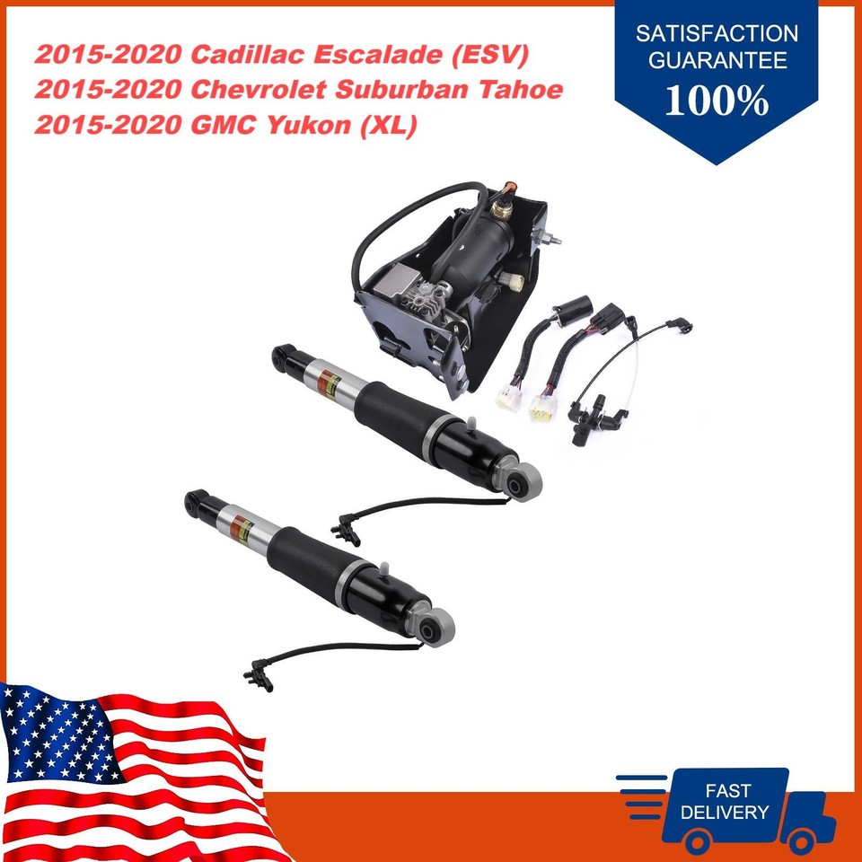Rear Suspension Air Shocks Compressor Kit For 2015-2020 Escalade ...