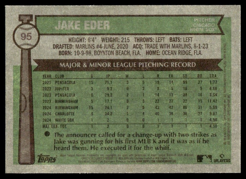 2025 Topps Heritage Red Jake Eder Rookie Chicago White Sox #95 | eBay