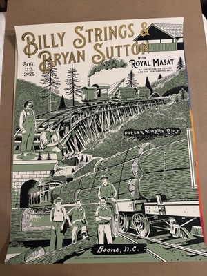 Billy Strings Bryan Sutton Trio Boone 9/11 Reg Poster 3/200 Ryan Duggan ...