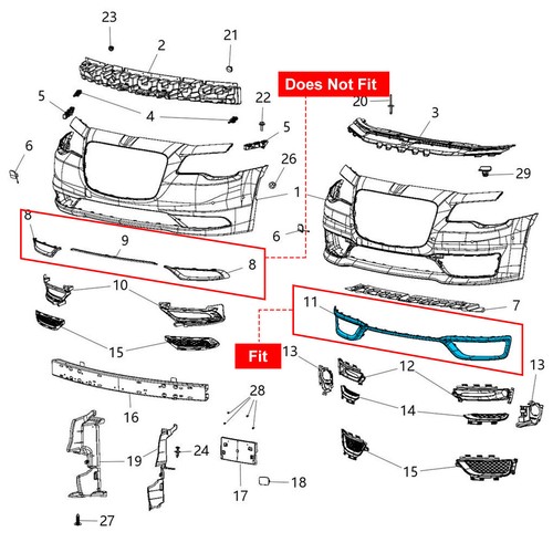 Front Bumper Trim Molding CH1044139 5RW99TZZAA Primed Fit 2015-2023 ...
