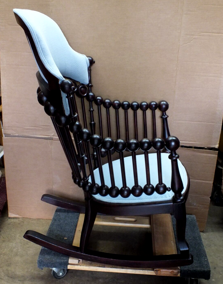 1880s George Hunzinger Lollipop High Back Rocking Chair w Dark Mahogany ...