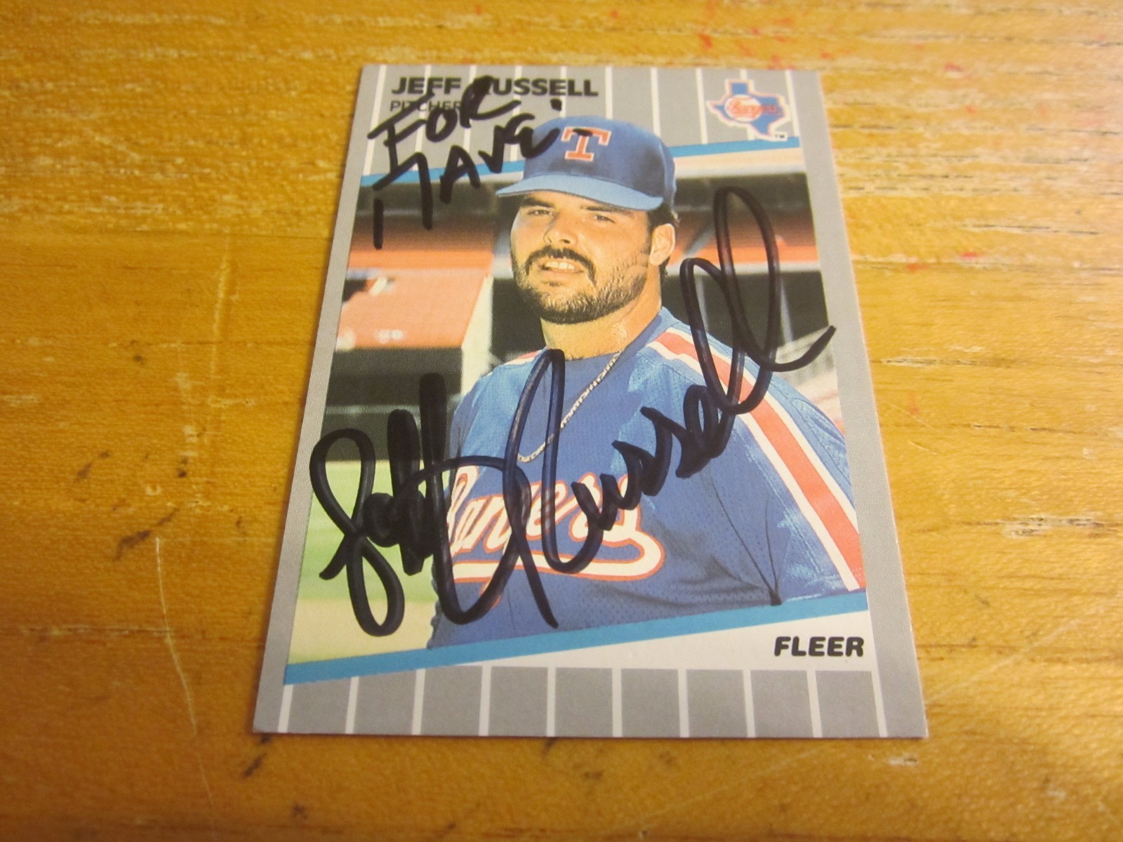 Jeff Russell Autographed Signed 1989 Fleer #531 Trading Card MLB Texas ...