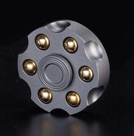 Revolver Cylinder Fidget Spinner Removable Bullets Metal Gyro EDC ...