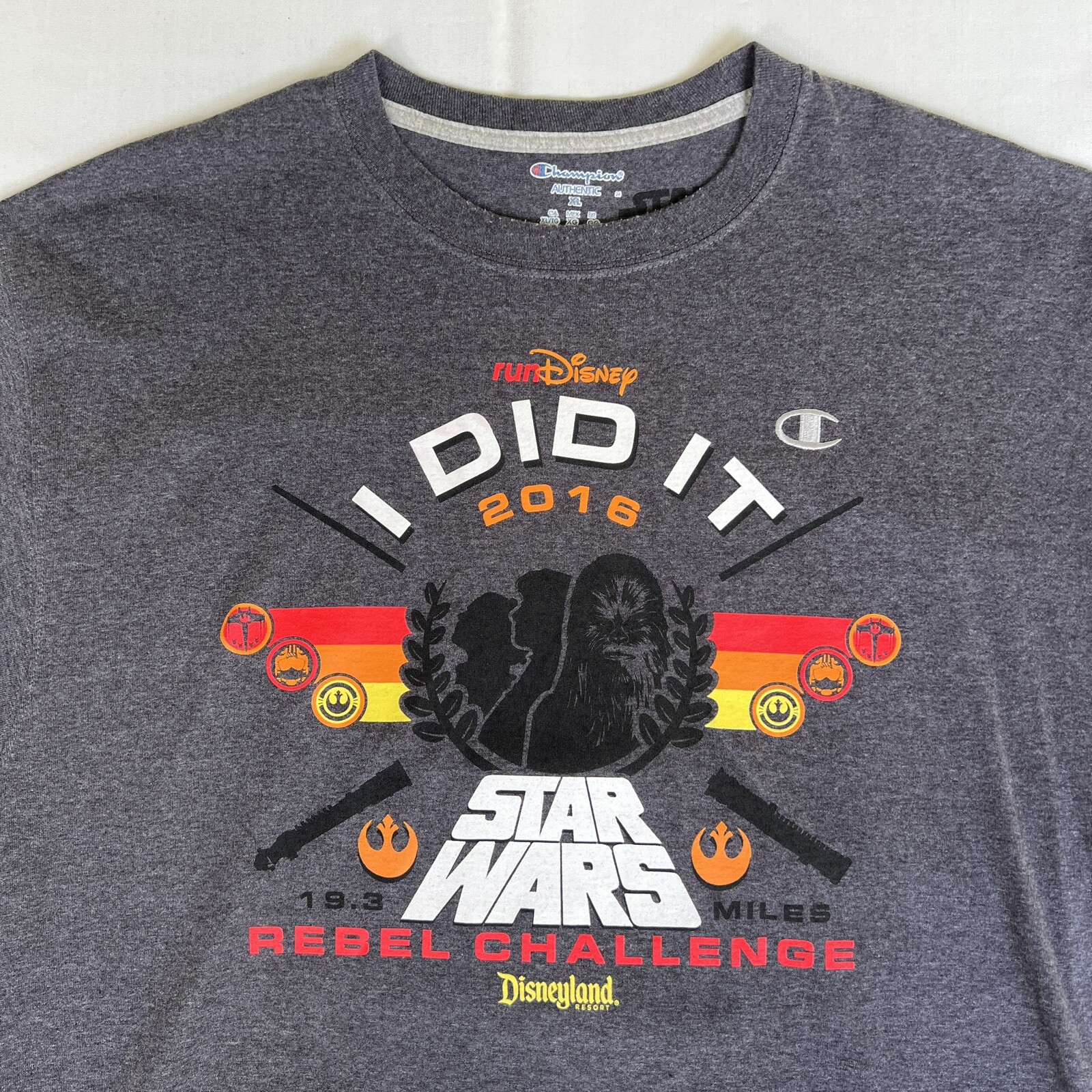 2016 Disney Star Wars Shirt Men’s XL Gray Rebel Chall… - Gem