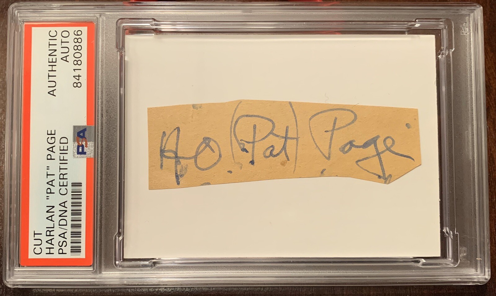 RARE Harlan Pat Page (Died 1965) PSA/DNA Signed Autographed Auto Cut ...