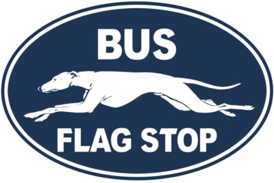 Greyhound Bus Flag Stop DIECUT NEW 28" Sign USA STEEL XL Size 7 lbs | eBay