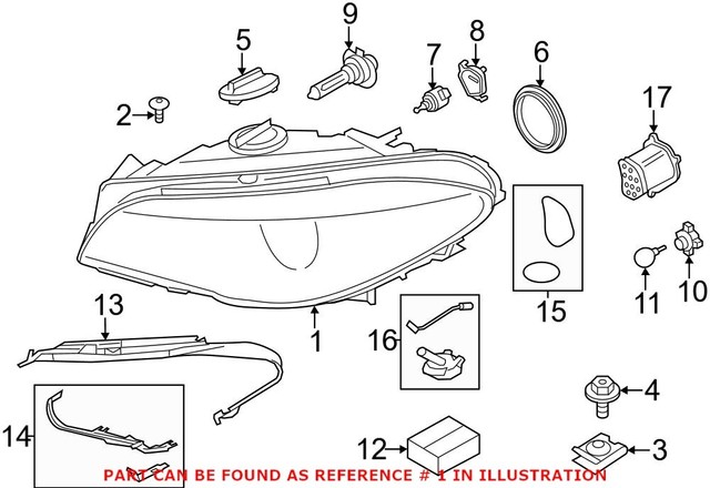 BMW 5 Series F10 Left Halogen Headlight Assembly 63117203243 for sale ...