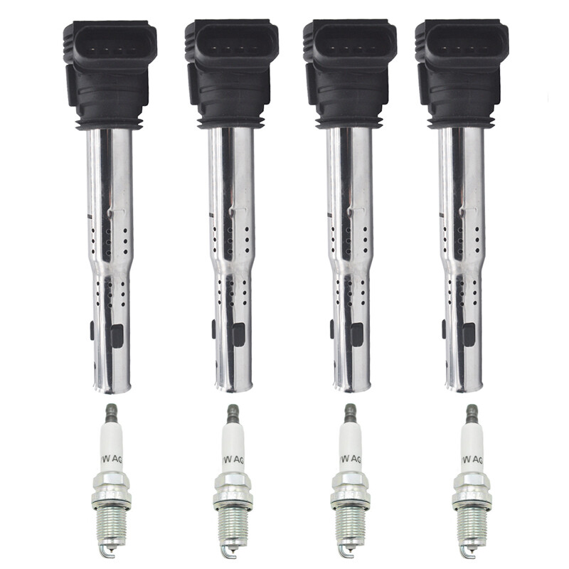 4x OEM Ignition Coils + 4x Spark Plugs for Audi A3 A4 A5 TT VW GTI ...
