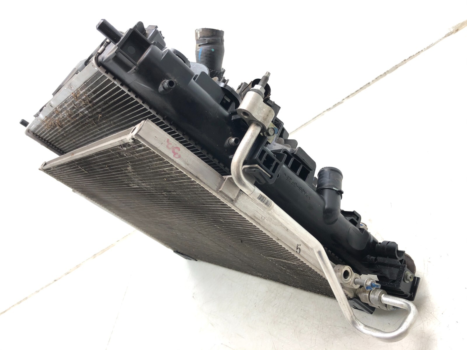 2014-2015 CADILLAC CTS COOLANT RADIATOR W/FAN MOTOR & AC CONDENSER ...