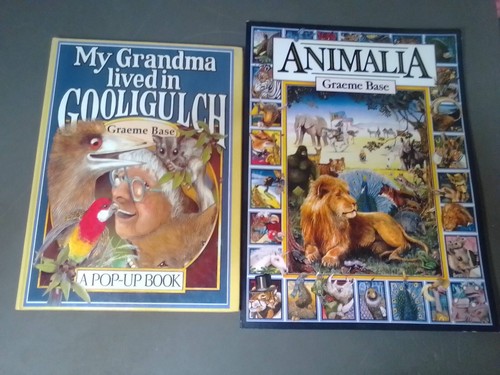 Graeme Base x2. My Grandma lived in Gooligulch & Animalia. pop up book ...