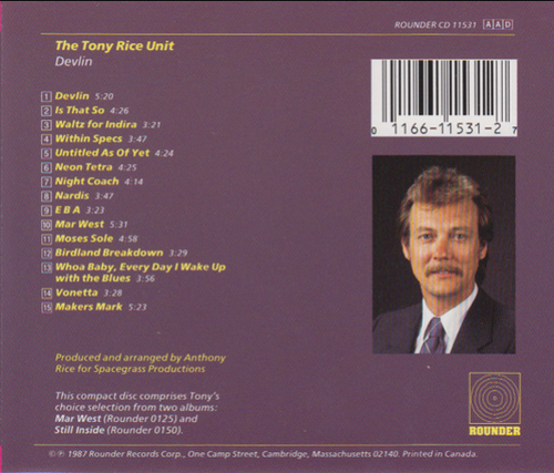 Devlin by Tony Rice/The Tony Rice Unit (CD, Dec-1988, Rounder Select ...