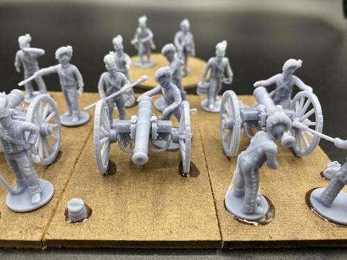 28mm, 3D Printed, Napoleonic, British RHA Artillery Battery (3), Black ...