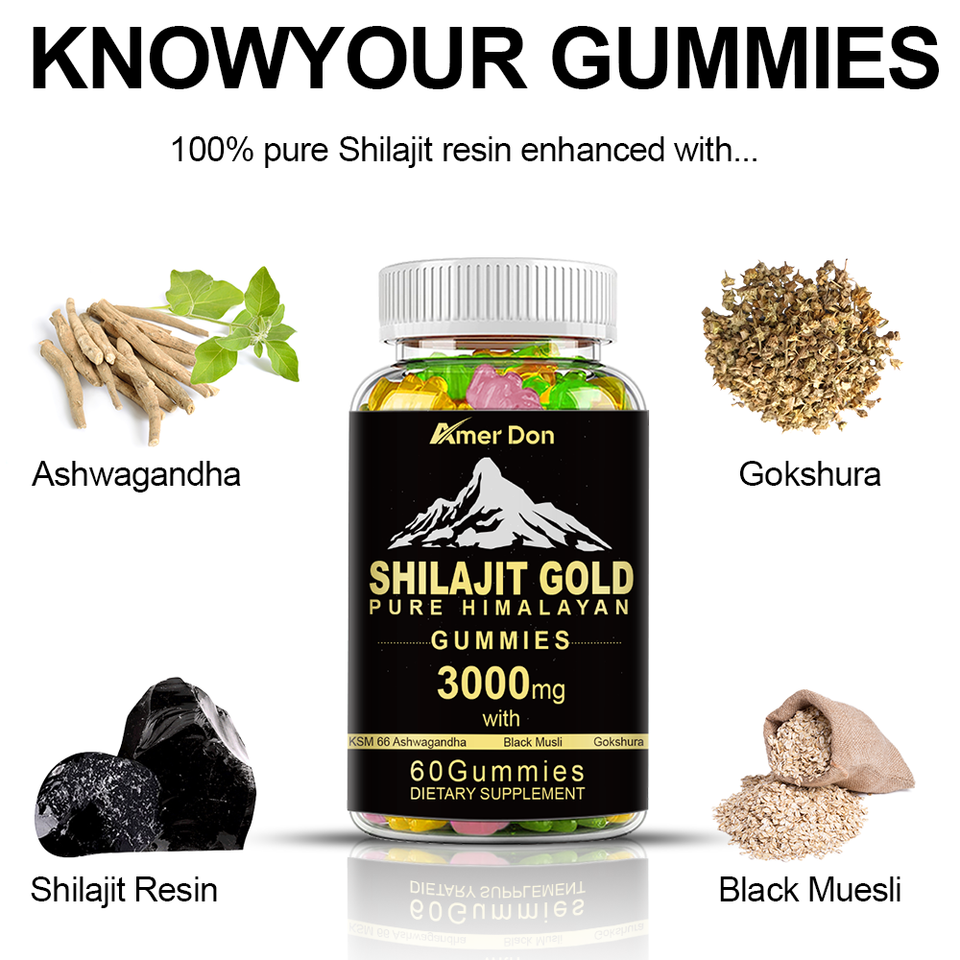 Himalayan Shilajit GOLD Gummies, Organic, Extremely Potent 3000mcg ...