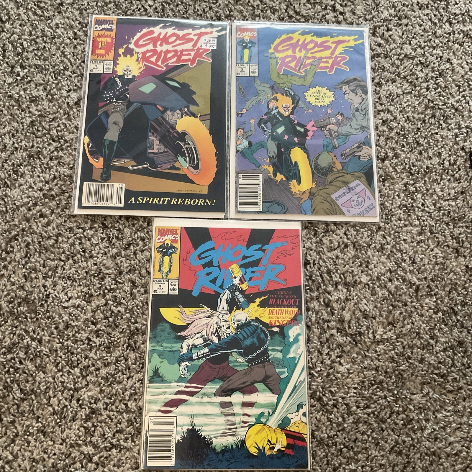 Ghost Rider Lot #1,2,3 1990 • 📷 in Desc 1st Dan Ketch, Deathwatch ...