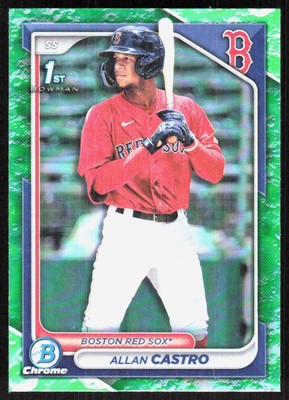2024 Bowman Chrome Prospects Lunar Green Allan Castro Boston Red Sox # ...