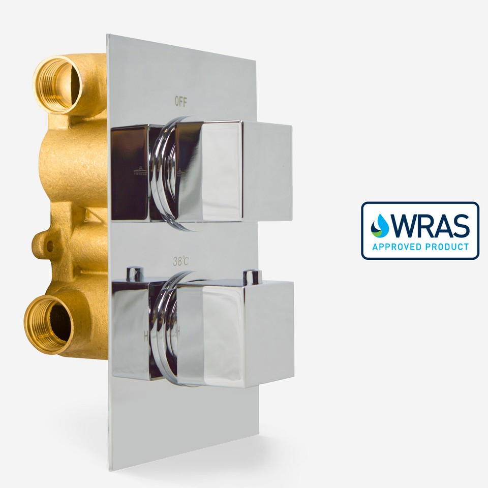 Concealed Thermostatic Shower Mixer Valve 1 / 2 / 3 Way Outlet Chrome ...